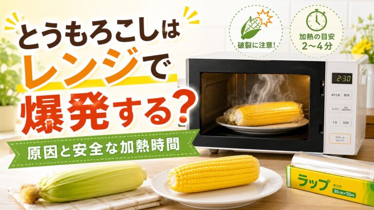 とうもろこしのレンジ爆発を防ぐ方法｜皮付き・皮なしの加熱時間